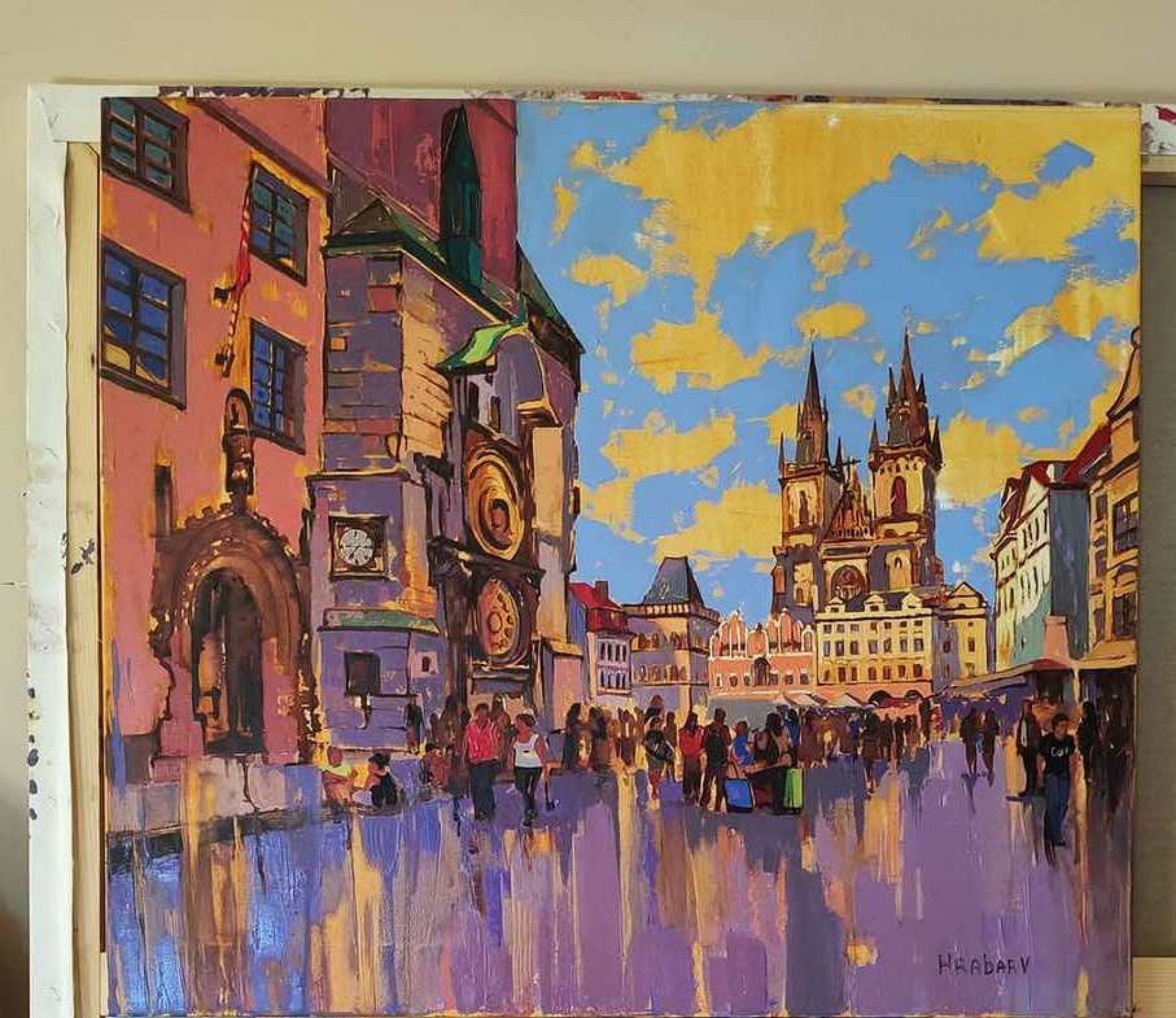 Old Town Prague Painting by Olga Figol - Jose Art Gallery