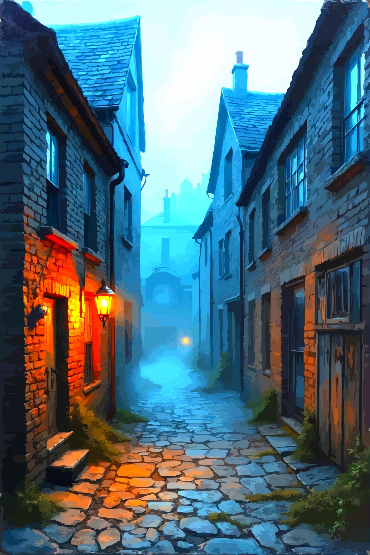 Imagem digital «Rua Medieval ao Amanhecer» - Viktor Levchenko
