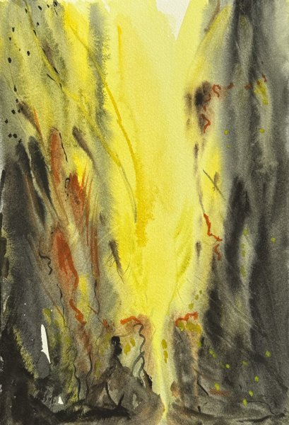 Ashes of the Old: The Path of Rebirth Painting by Tetyana Bilous