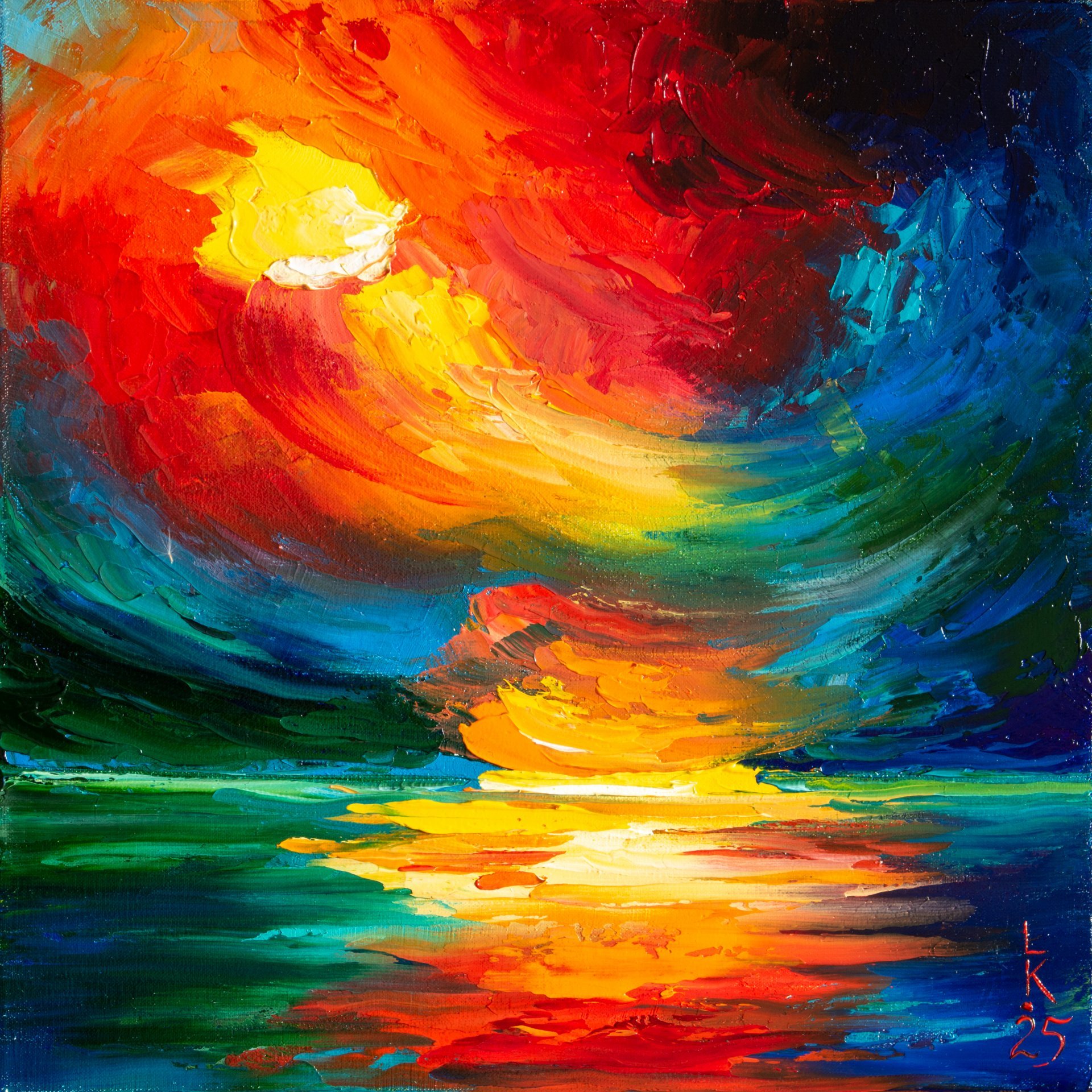 Flame Over the Horizon Painting by Liubov Kuptsova