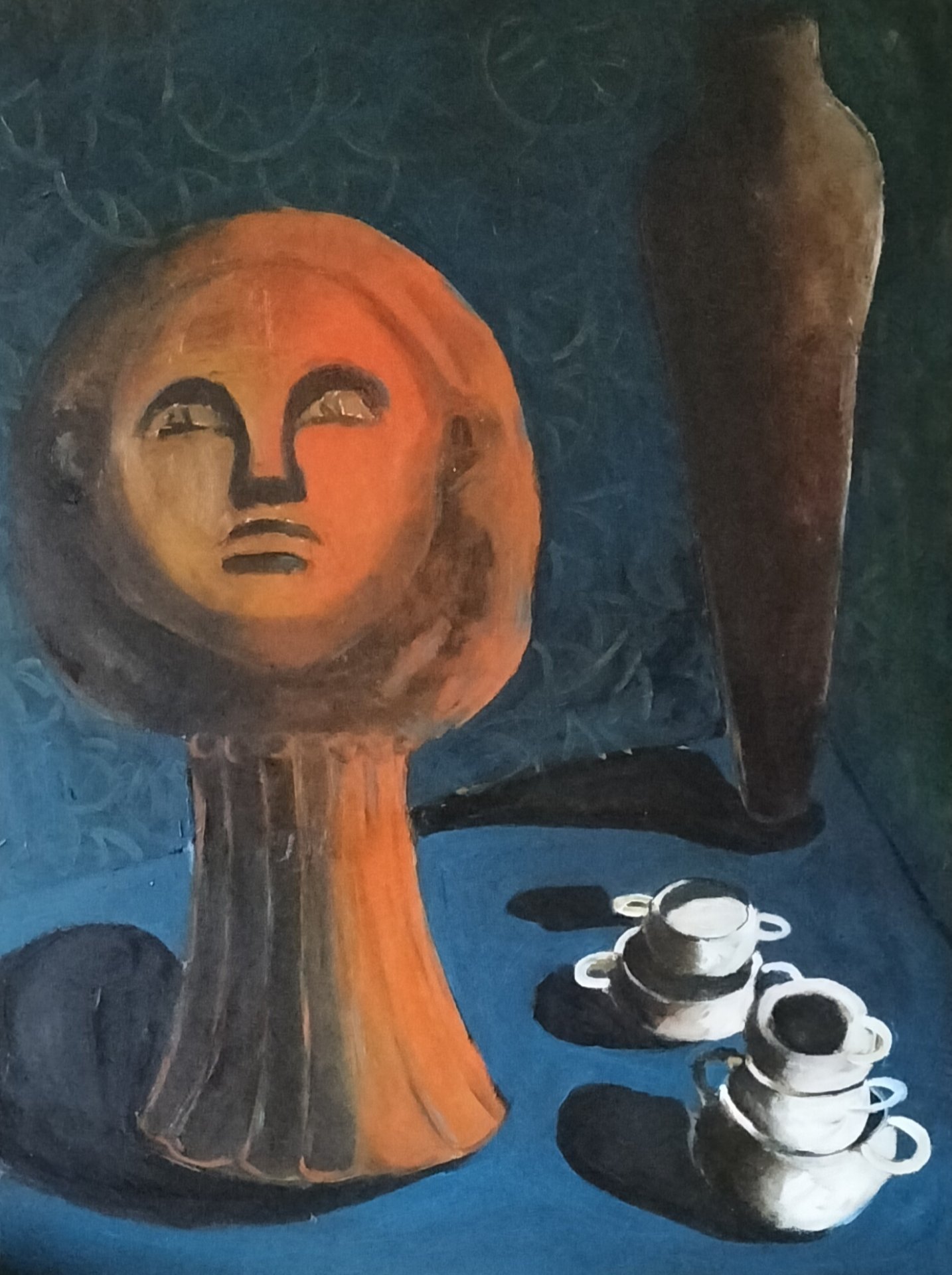 Ancient Dark Statue Painting by Irinka Sichinava