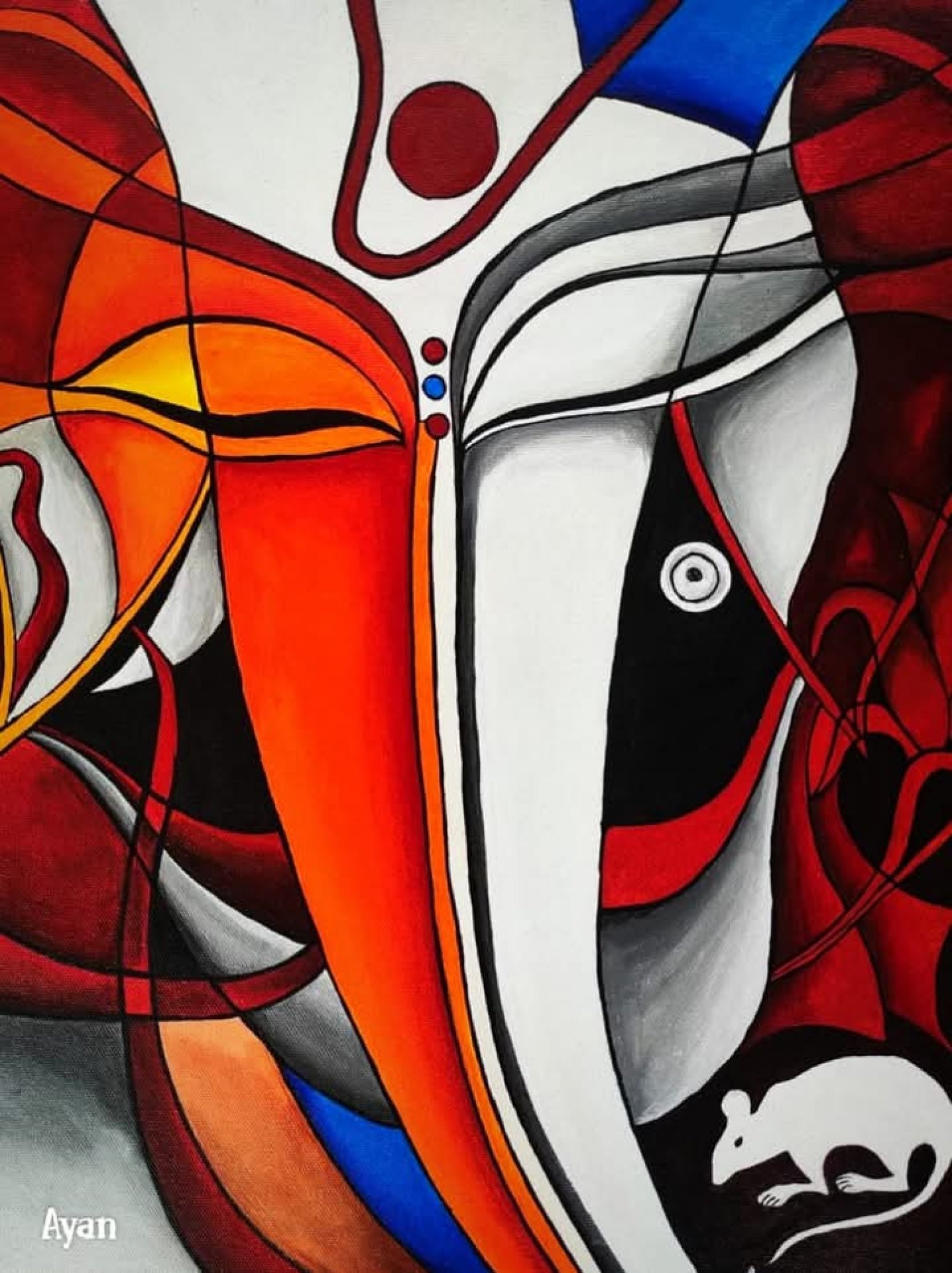 Power of Ganesha: Cosmic Kindness Painting by Rahul