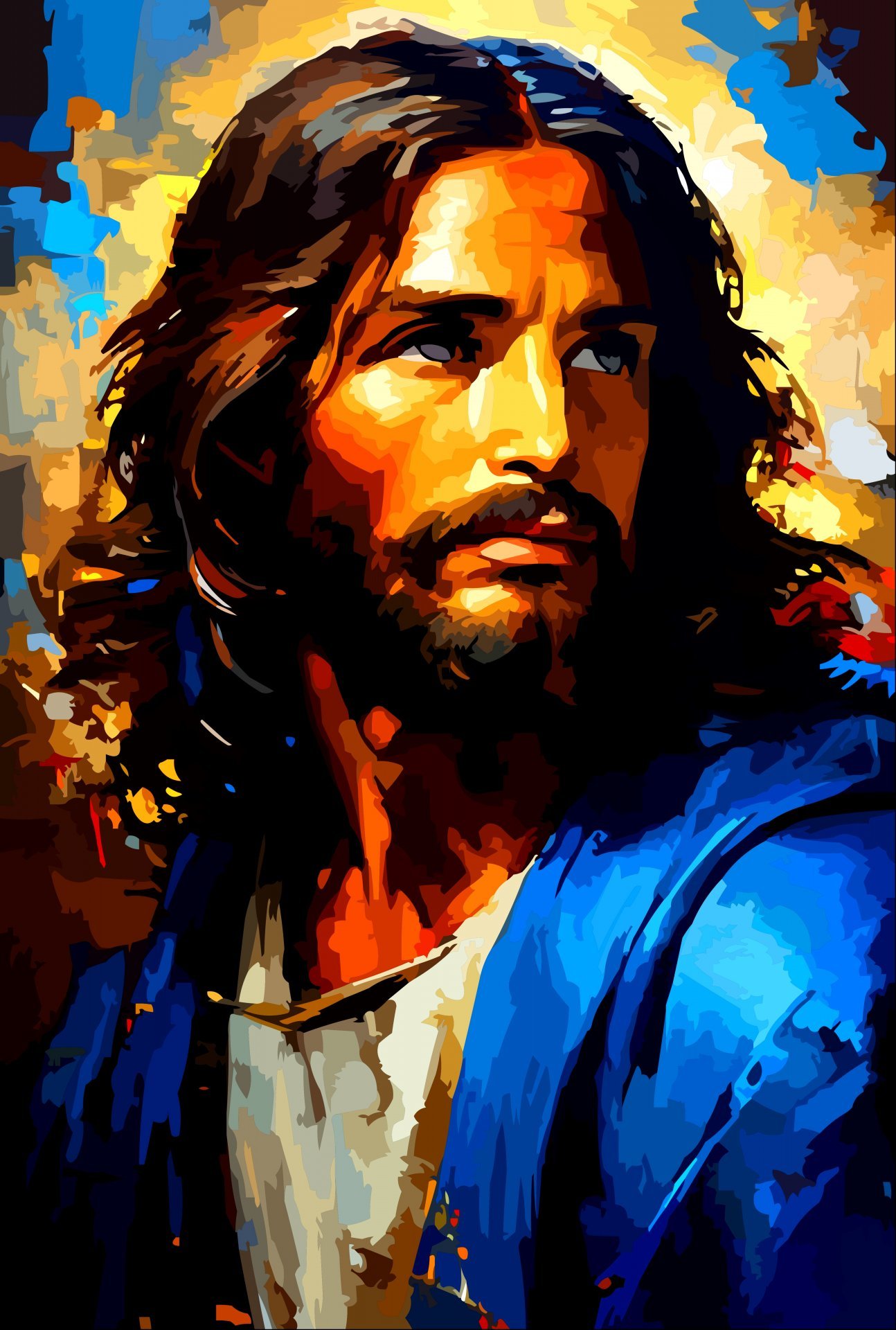 Jesus Christ Divine Light Painting by Viktor Levchenko