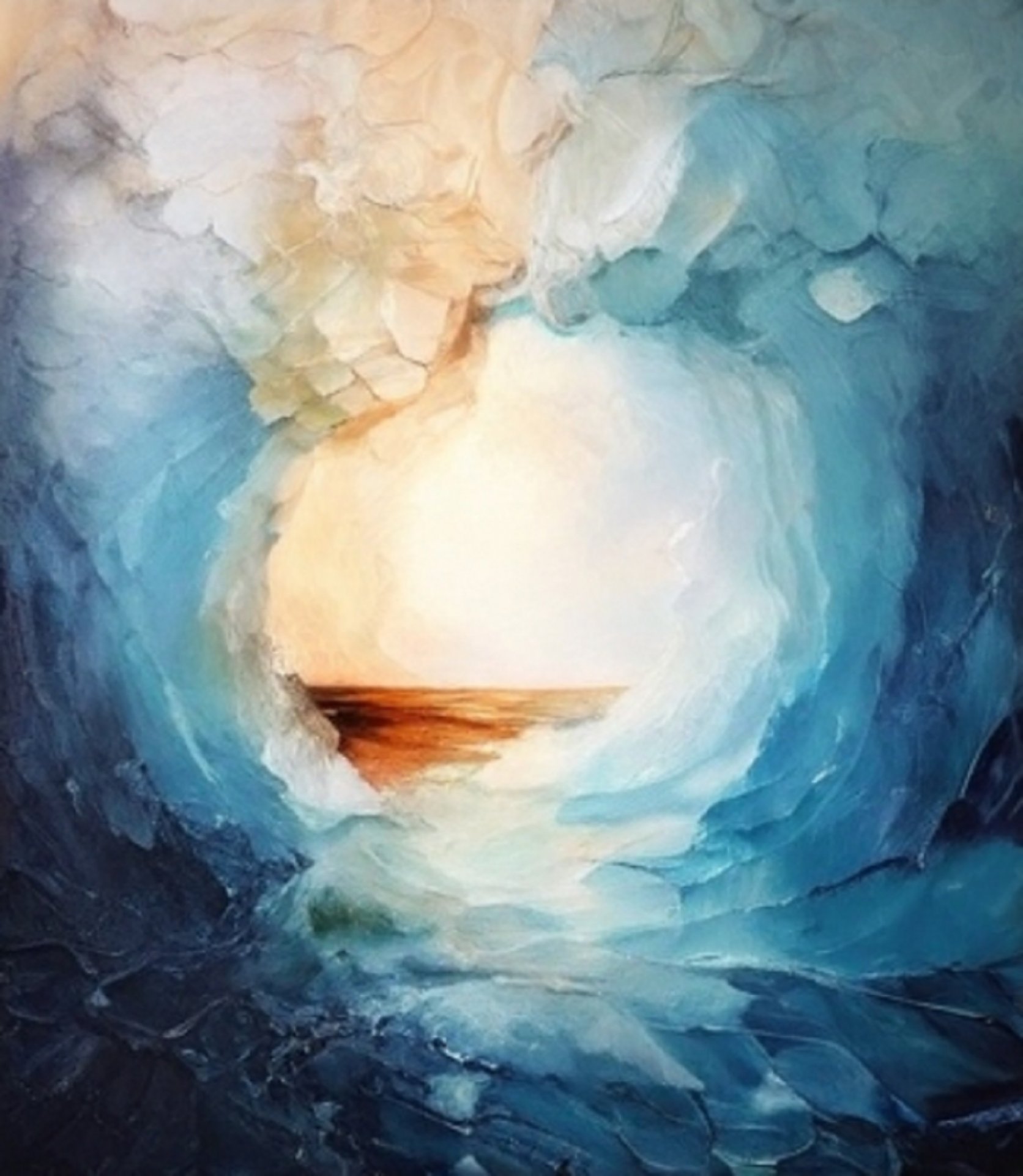 Inside the wave Painting by Selena Sashina