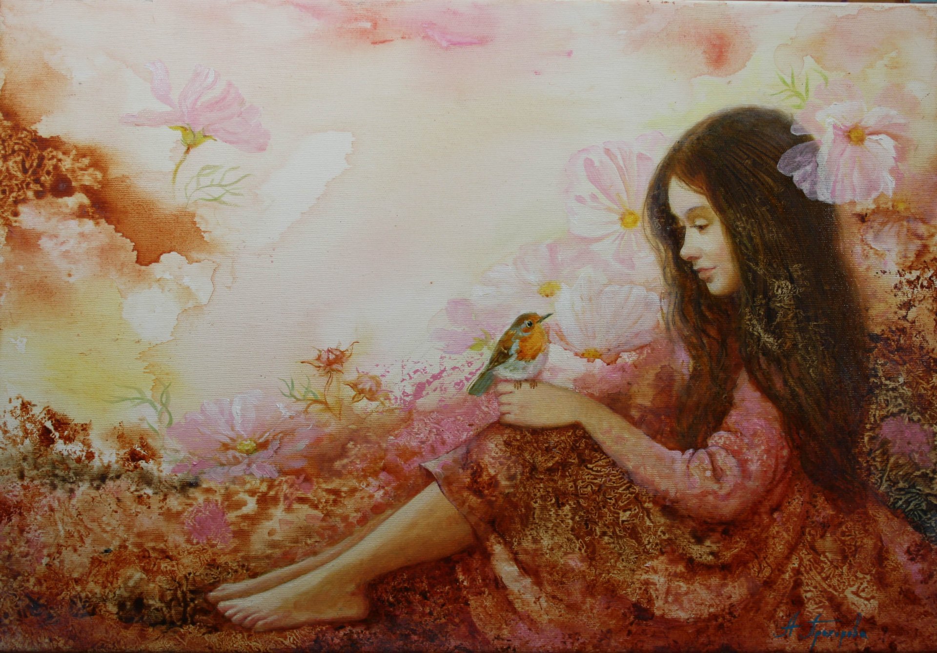 Dialogue Drawing - Anna Dobrodij - Jose Art Gallery