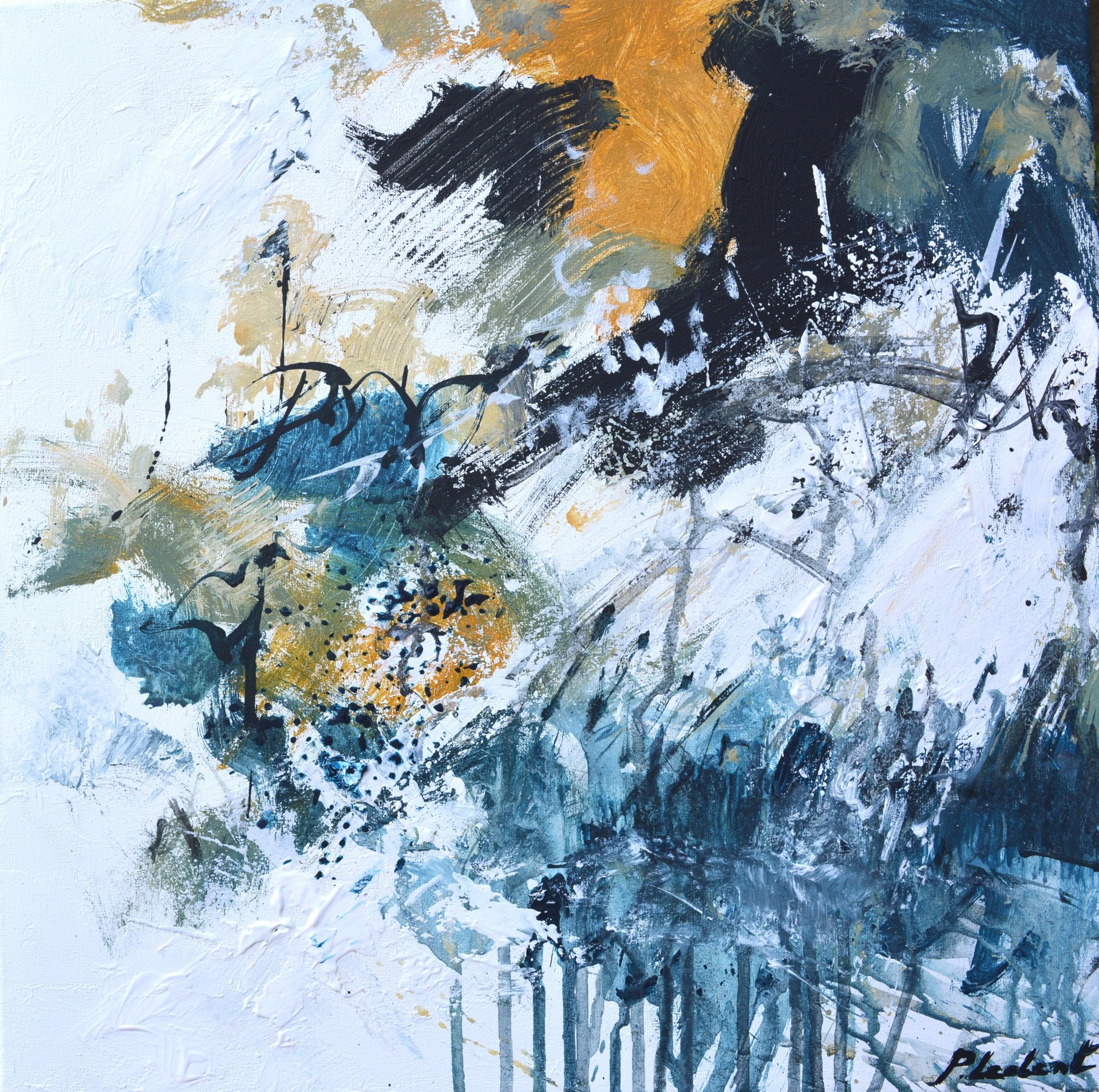 Snowy track Painting by Pol Ledent - Jose Art Gallery