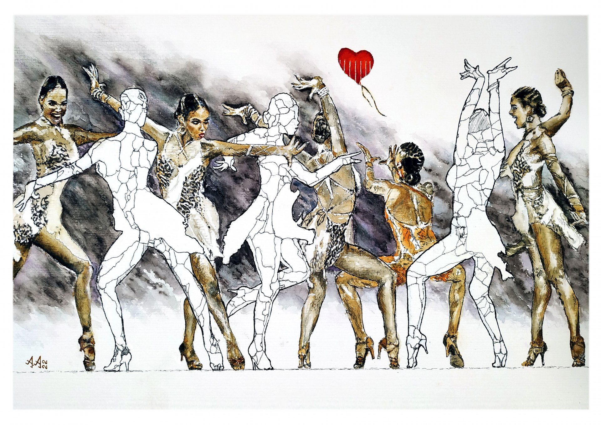 Samba with Banksy Painting by Alexander Aksyonov