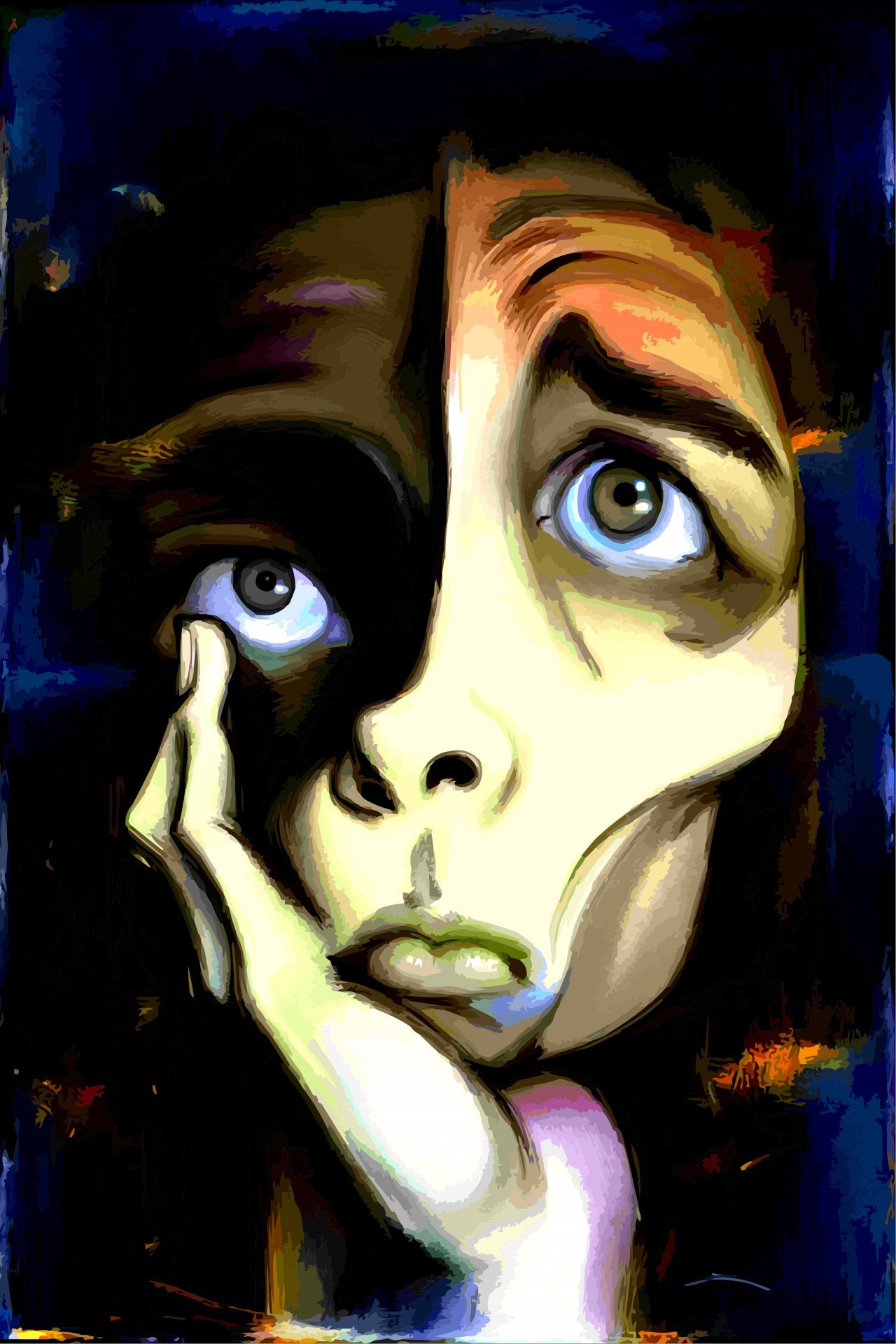 Gaze of Silent Anguish Digital Art - Viktor Levchenko