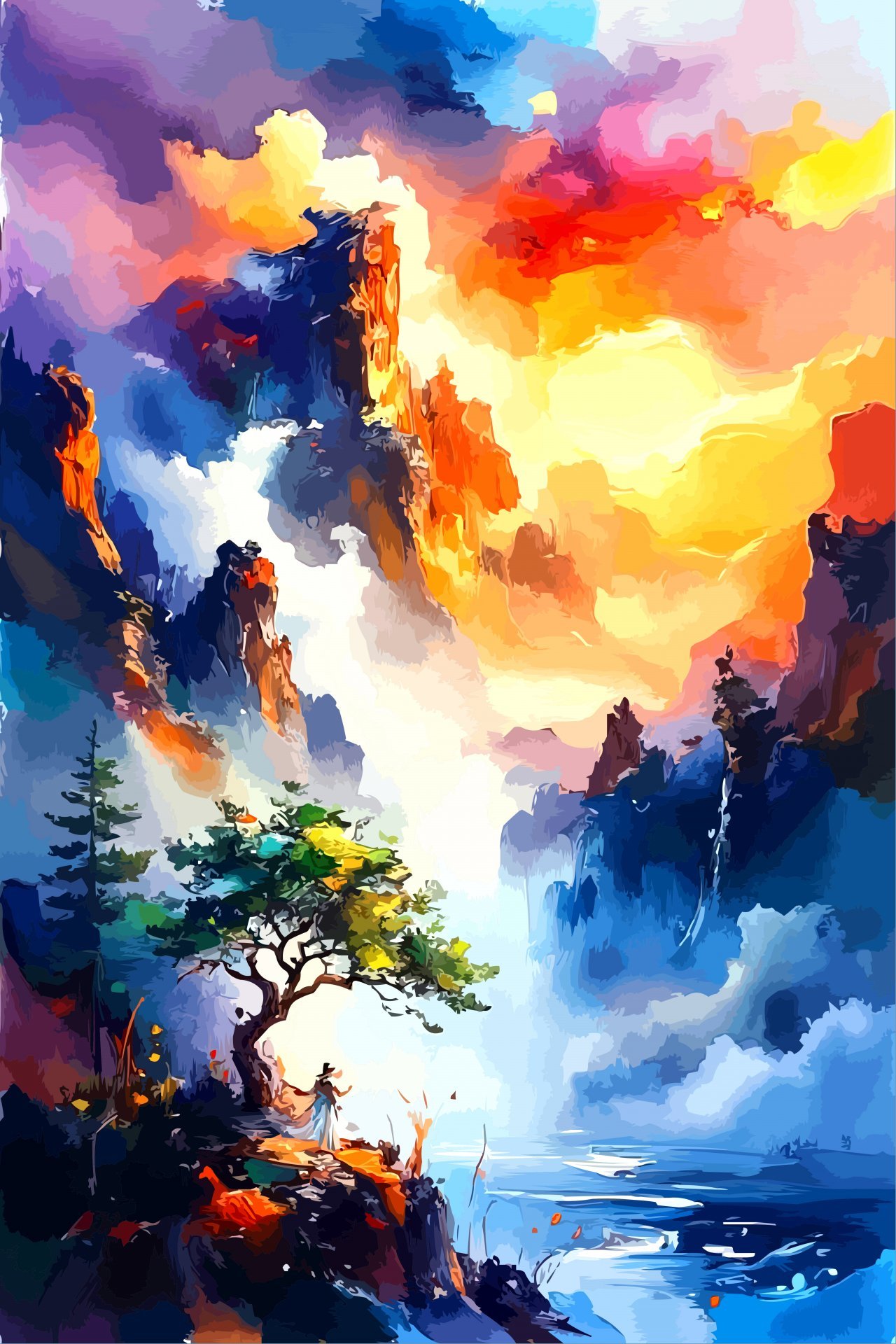 Clouds Descend at Sunset Digital Art - Viktor Levchenko