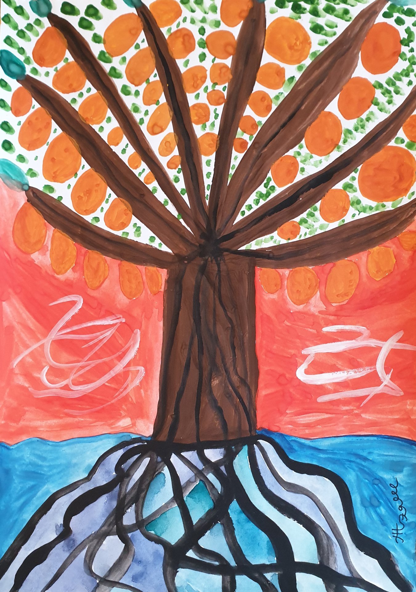 Orange tree 1 D Drawing - Arina Mari - Jose Art Gallery