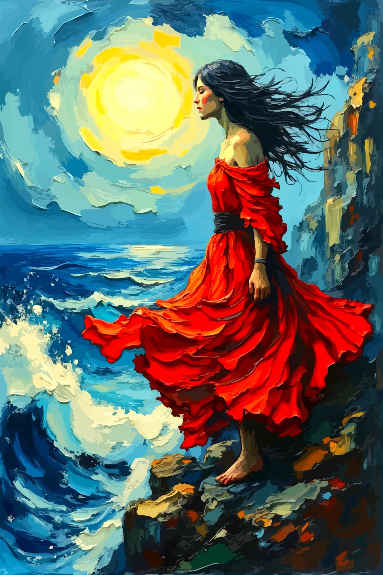 Sunset Silence and the Sea Digital Art - Viktor Levchenko