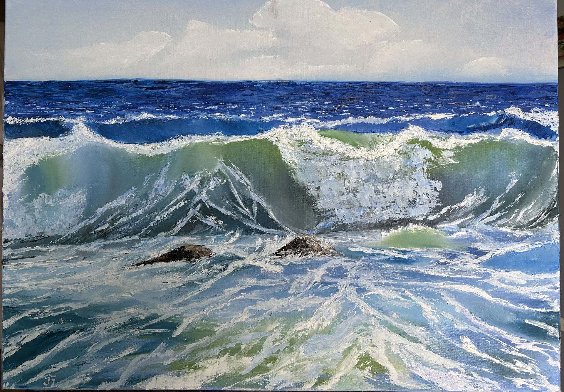 Eternal Dance of the Sea Waves Painting by Tatiana Lashchenkova