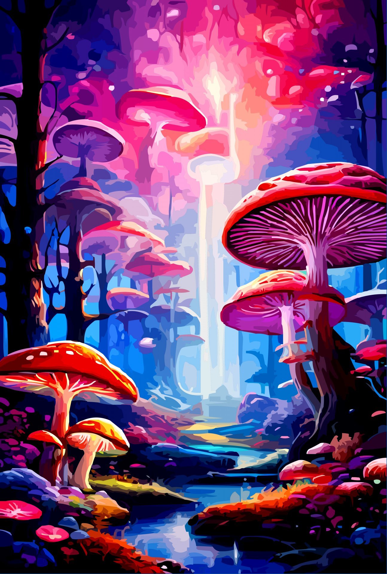 Ethereal Fungi Surreal Landscapes Digital Art - Viktor Levchenko