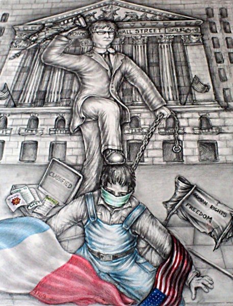 FREEDOM FALLEN - REPUBLICAN SP Painting by ANGEL PIANGELO