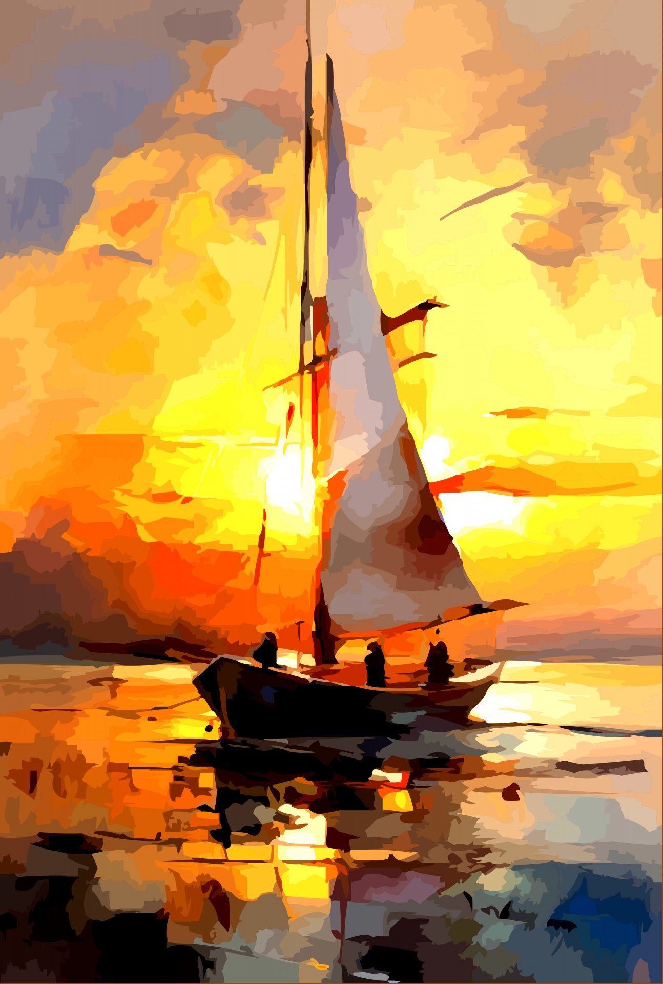 Sunrise Over Calm Seas Digital Art - Viktor Levchenko