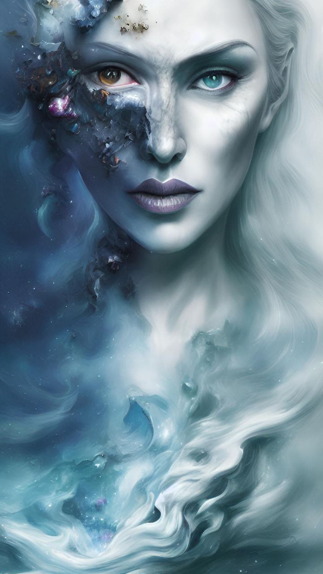 Frozen Grace in a Mythic Gaze Digital Art - MeaHau