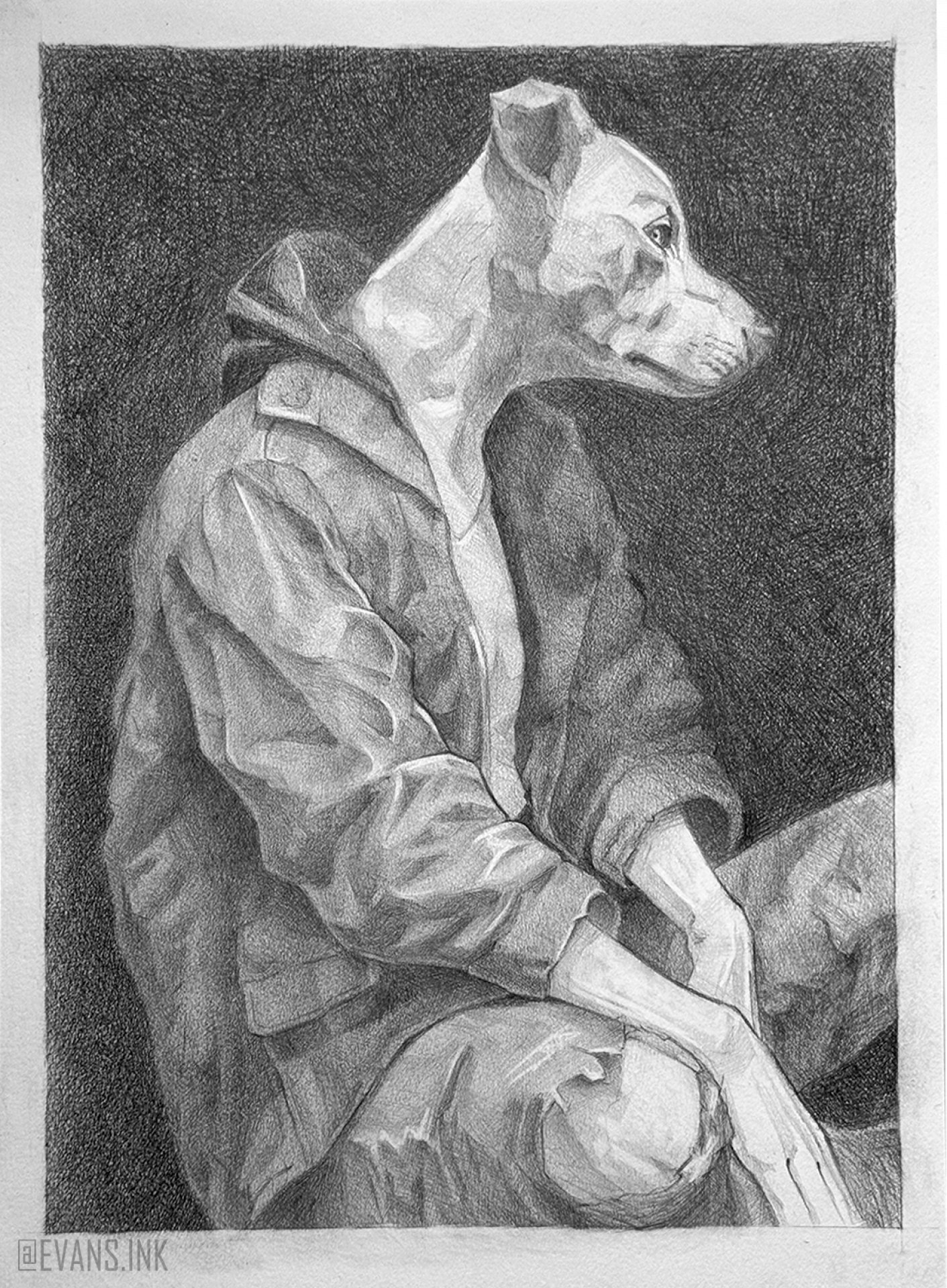 Urban Sentinel (furry artwork) Drawing - Yana Evans