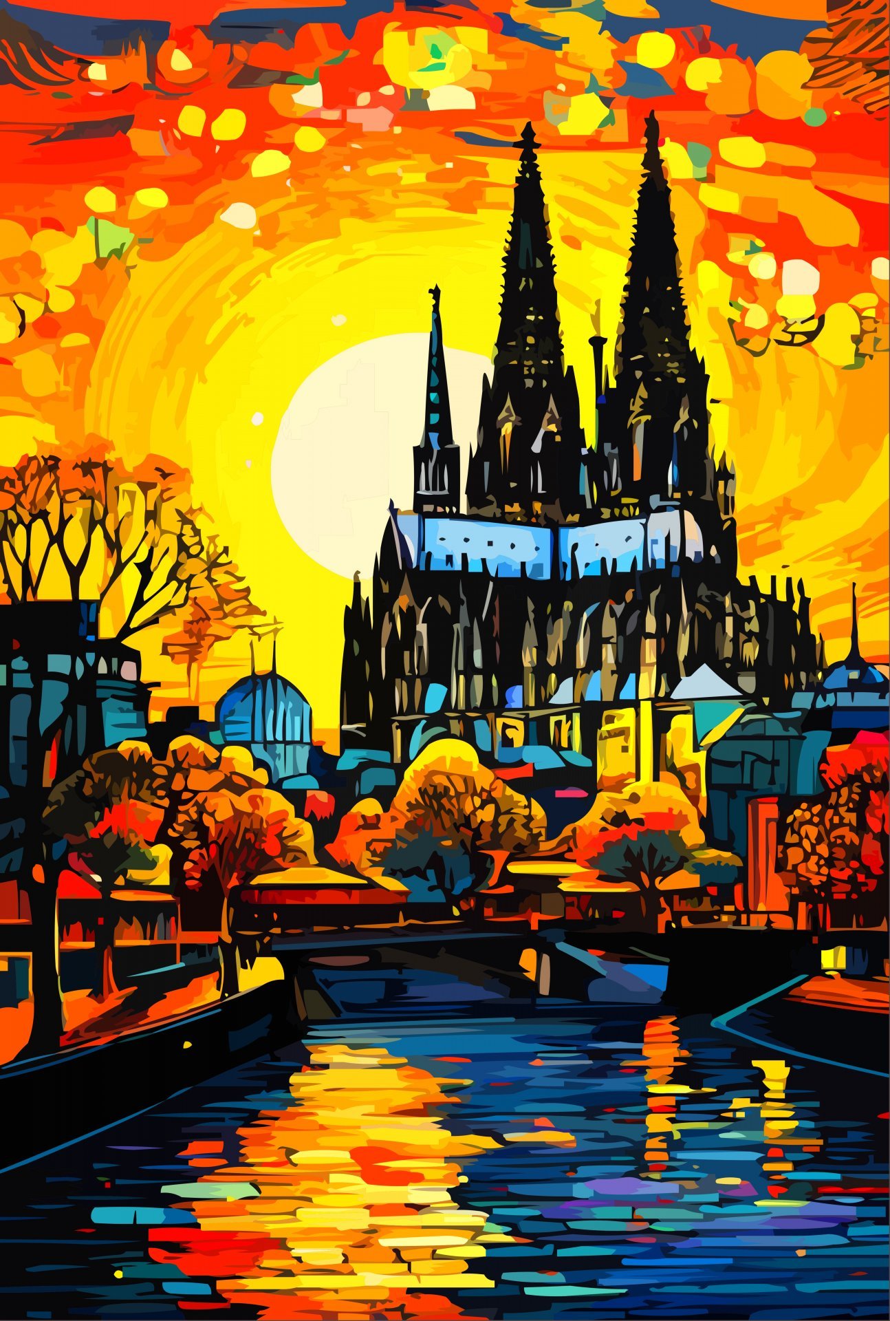 Majestic Medieval Cathedral Painting by Viktor Levchenko