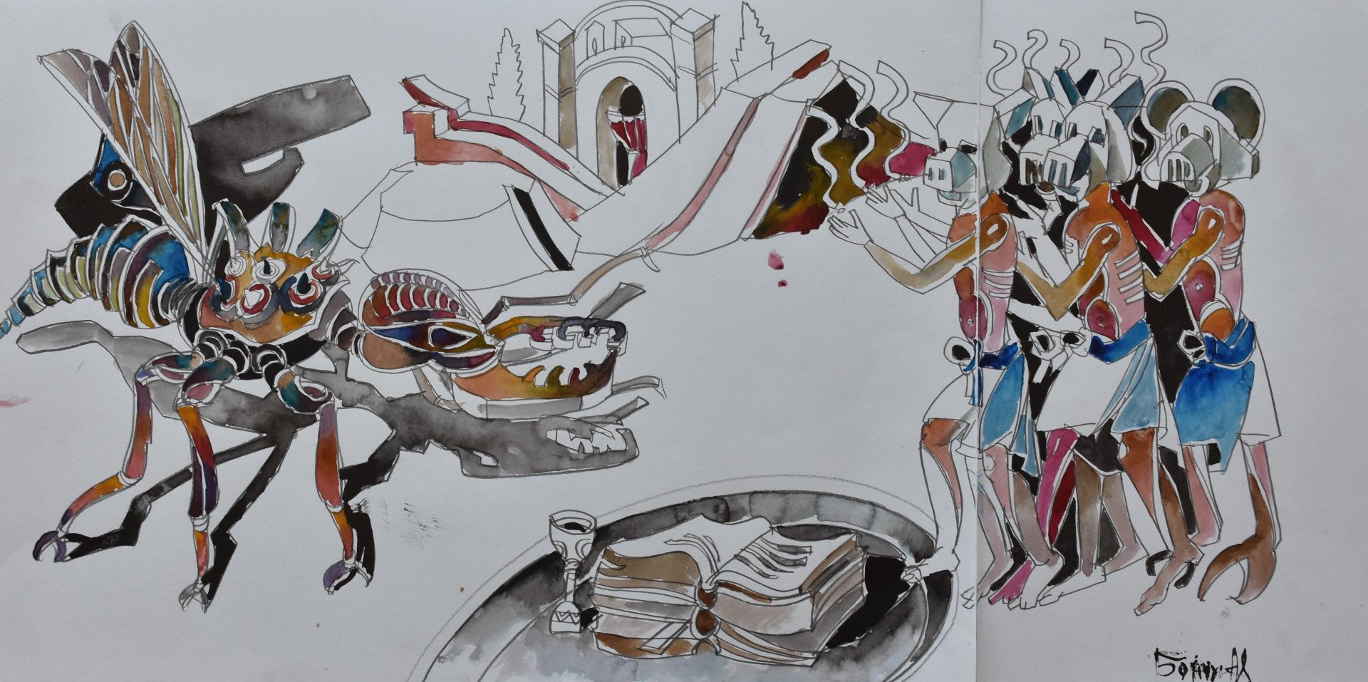 The Book of Genesis Drawing - Roman Bonchuk