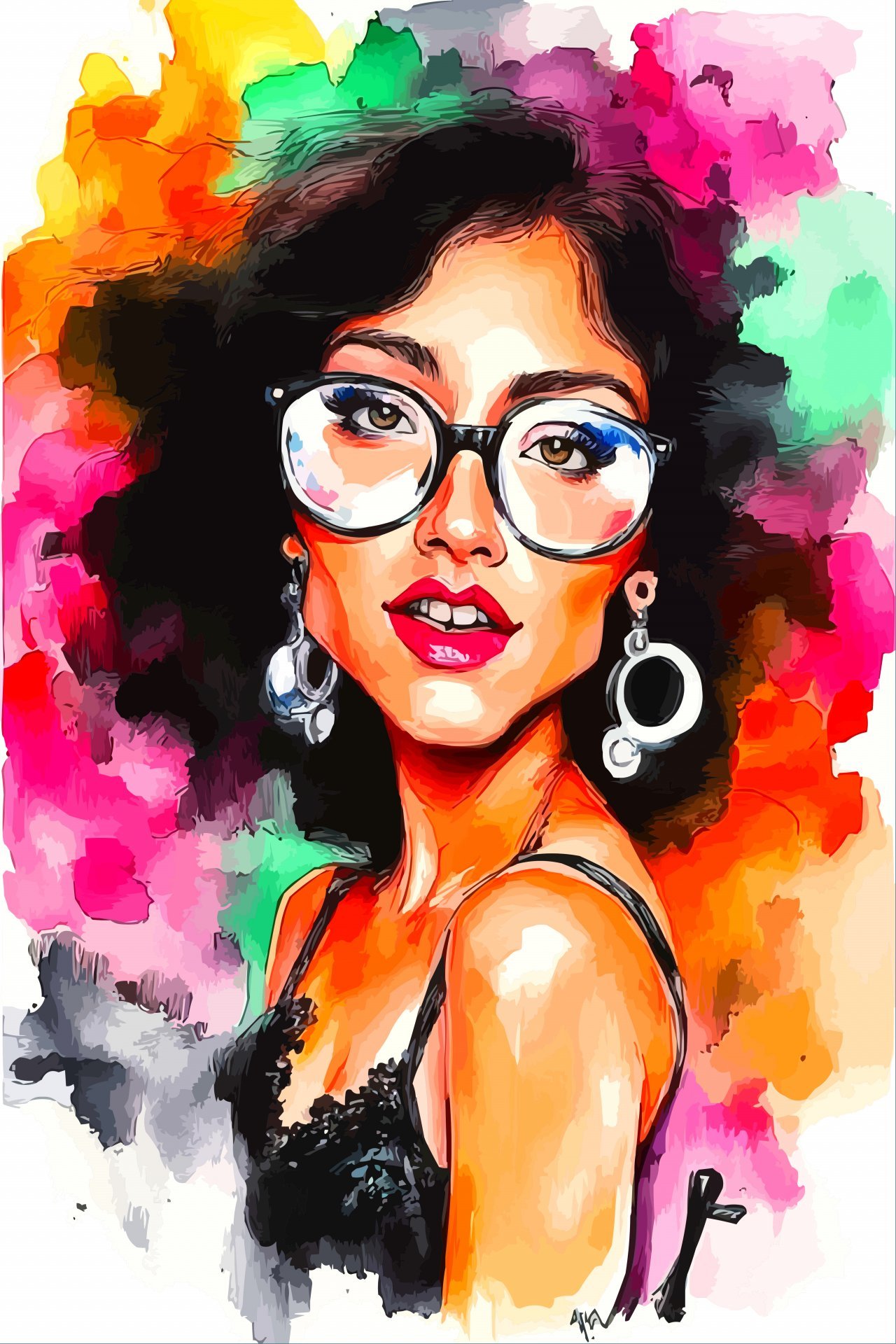 Colorful Woman Digital Portrait Art Digital Art - Viktor Levchenko