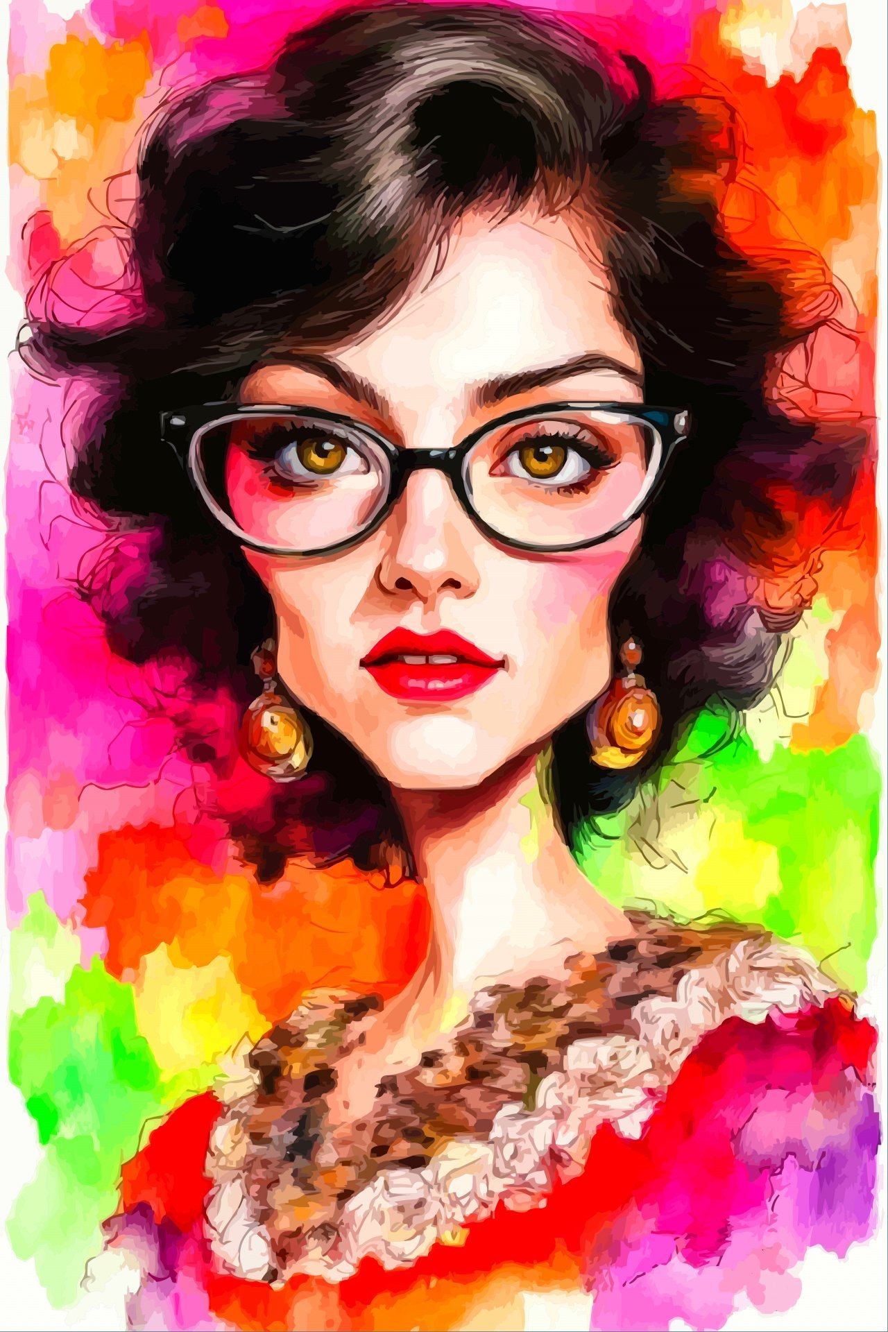 Portrait d'une femme élégante et lumineuse Art numérique - Viktor Levchenko