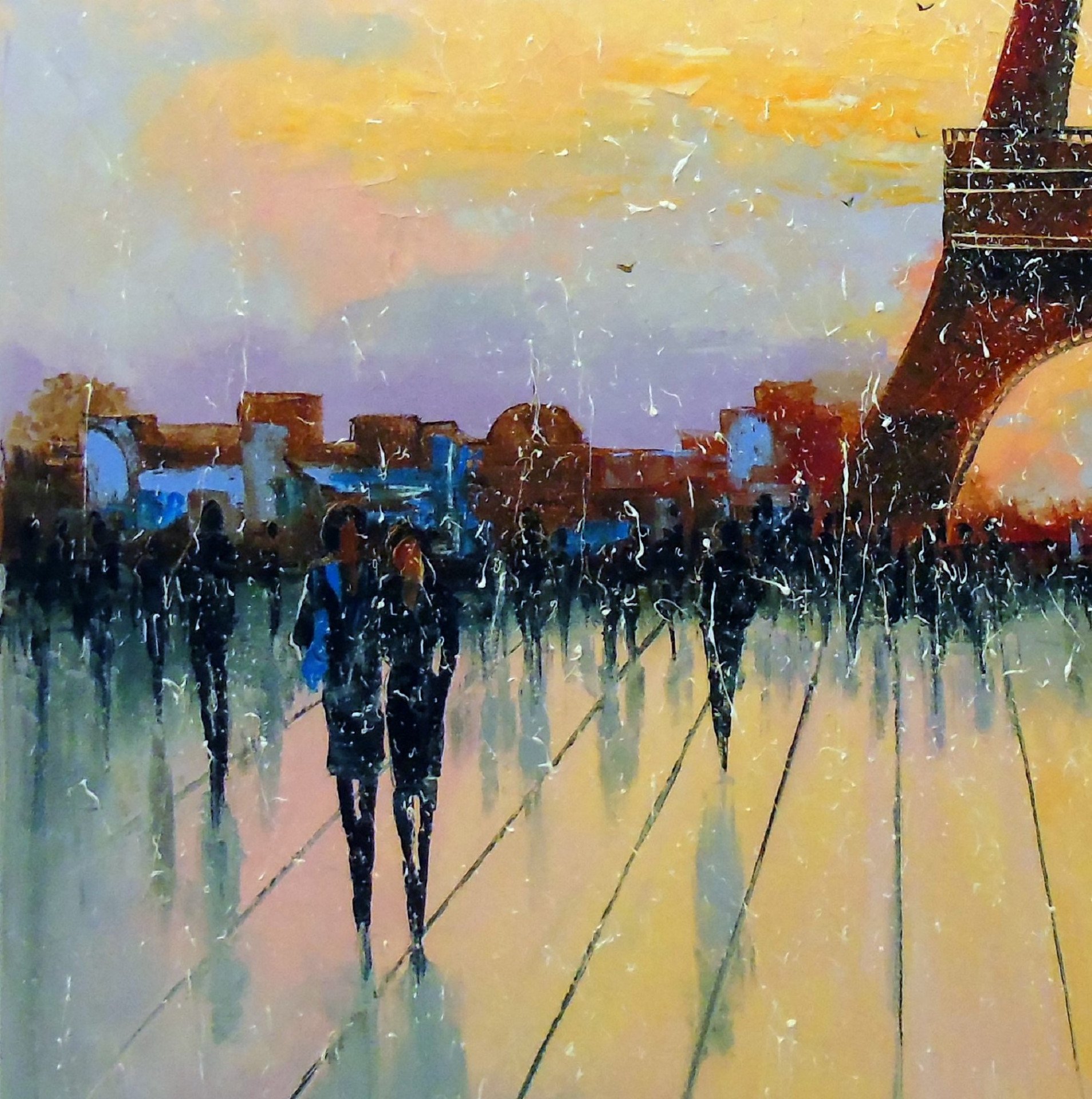 Walk through Paris Painting by Olha Darchuk - Jose Art Gallery