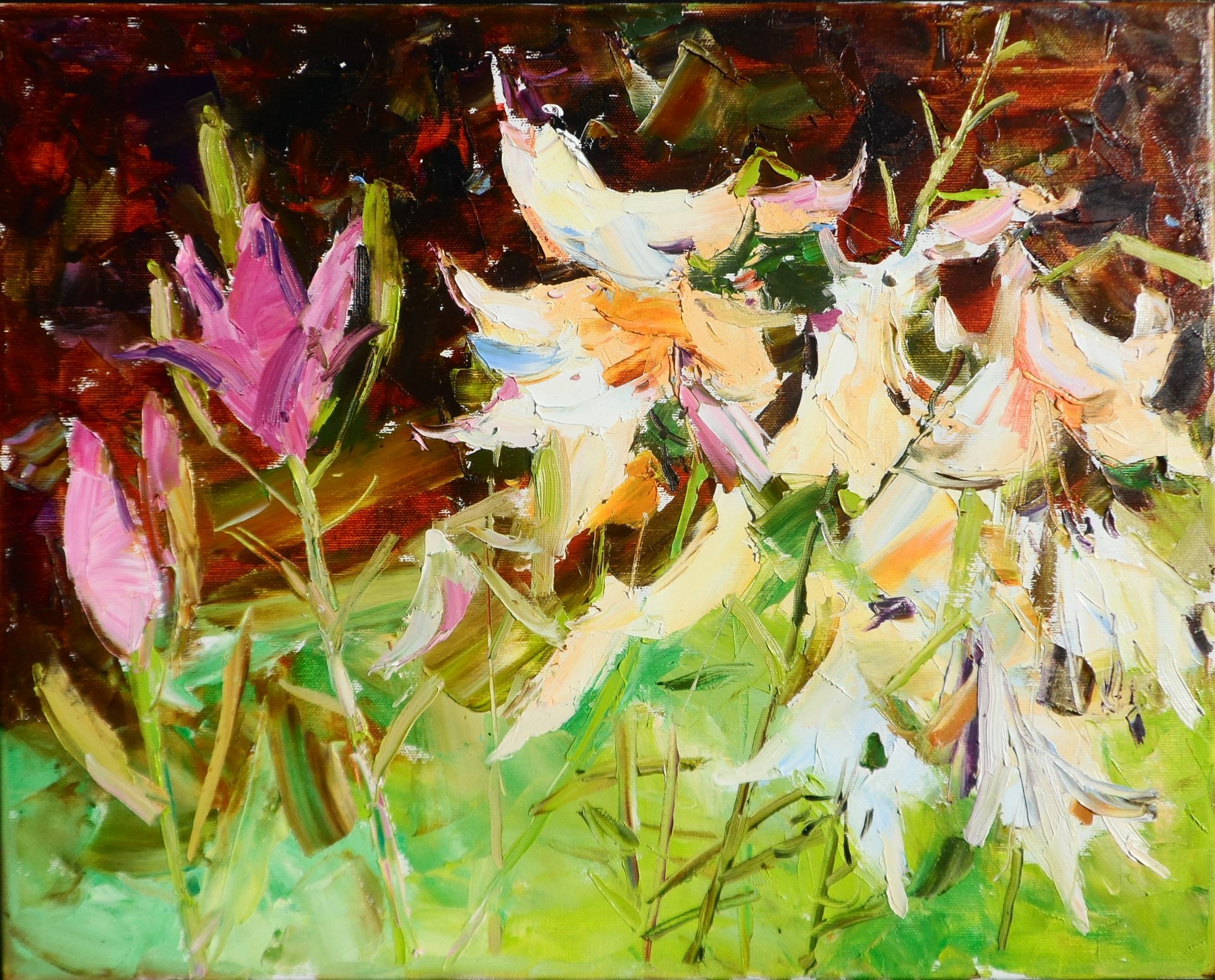 Lilies flowers Painting by Yehor Dulin - Jose Art Gallery