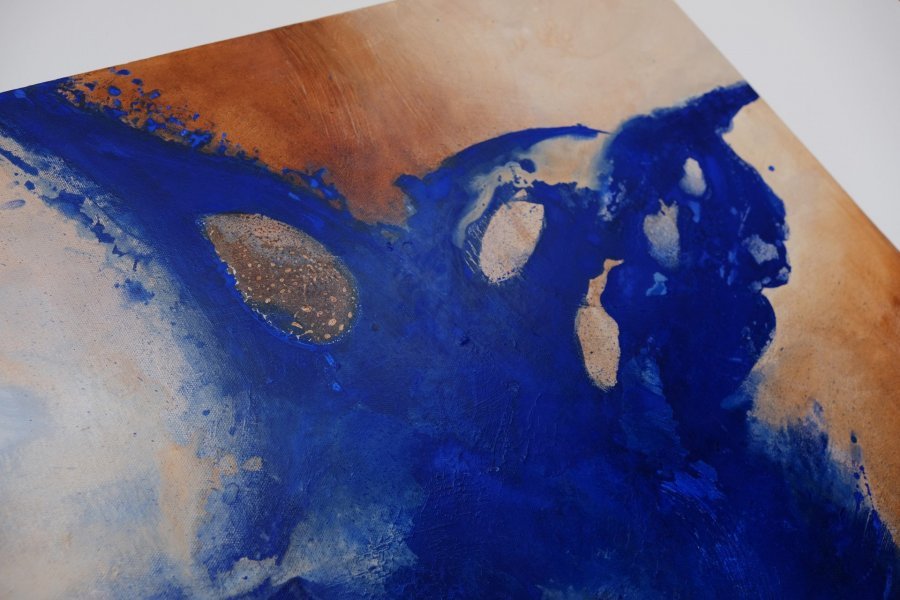 Cobalt Vortex Bold Abstract Energy Painting by Ela Szczepaniak