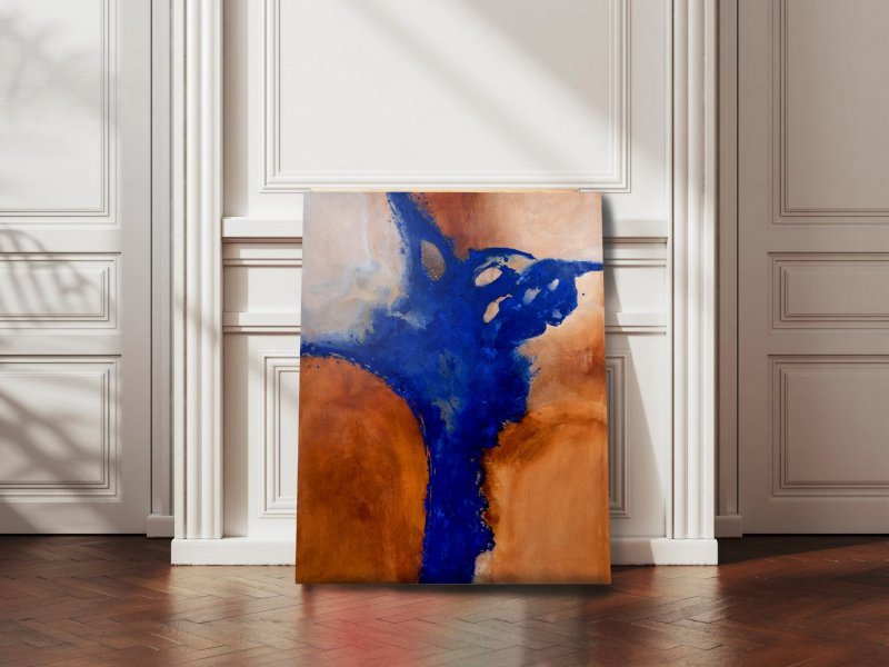 Cobalt Vortex Bold Abstract Energy Painting by Ela Szczepaniak