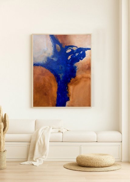 Cobalt Vortex Bold Abstract Energy Painting by Ela Szczepaniak