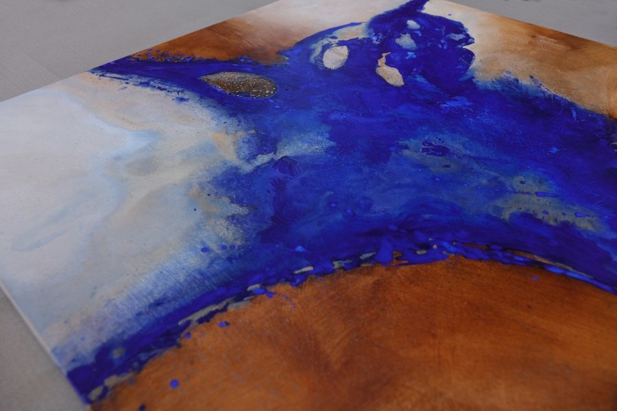 Cobalt Vortex Bold Abstract Energy Painting by Ela Szczepaniak