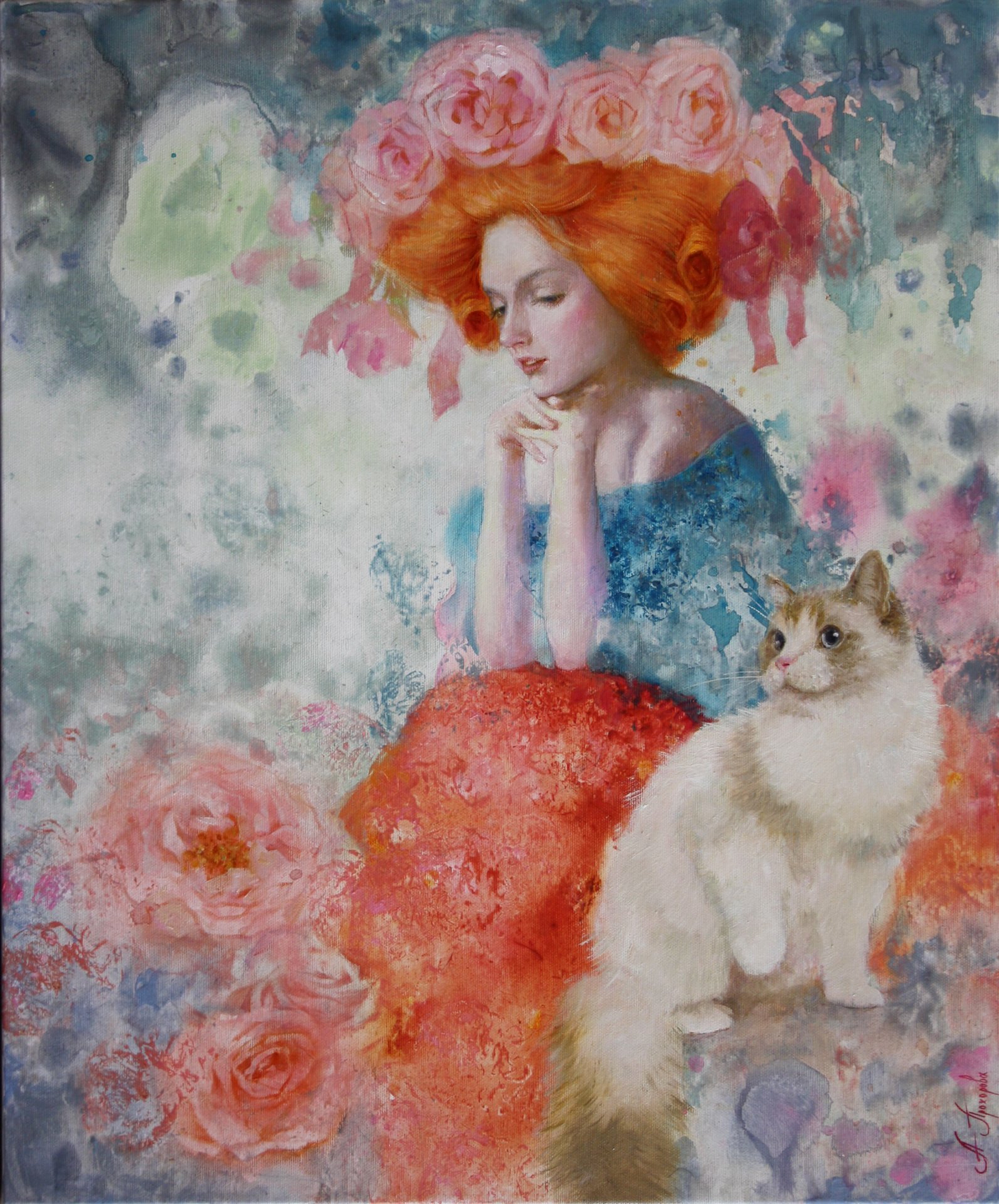 Sweet smell of rose Painting by Anna Dobrodij