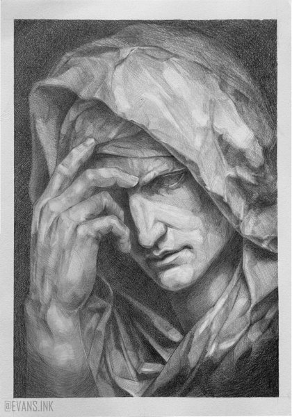 Dante Alighieri Pencil Drawing Drawing - Yana Evans