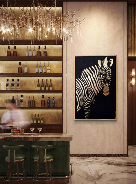 Energía de las rayas. Estilo retro moderno Pintura de AKUSHKA_ART