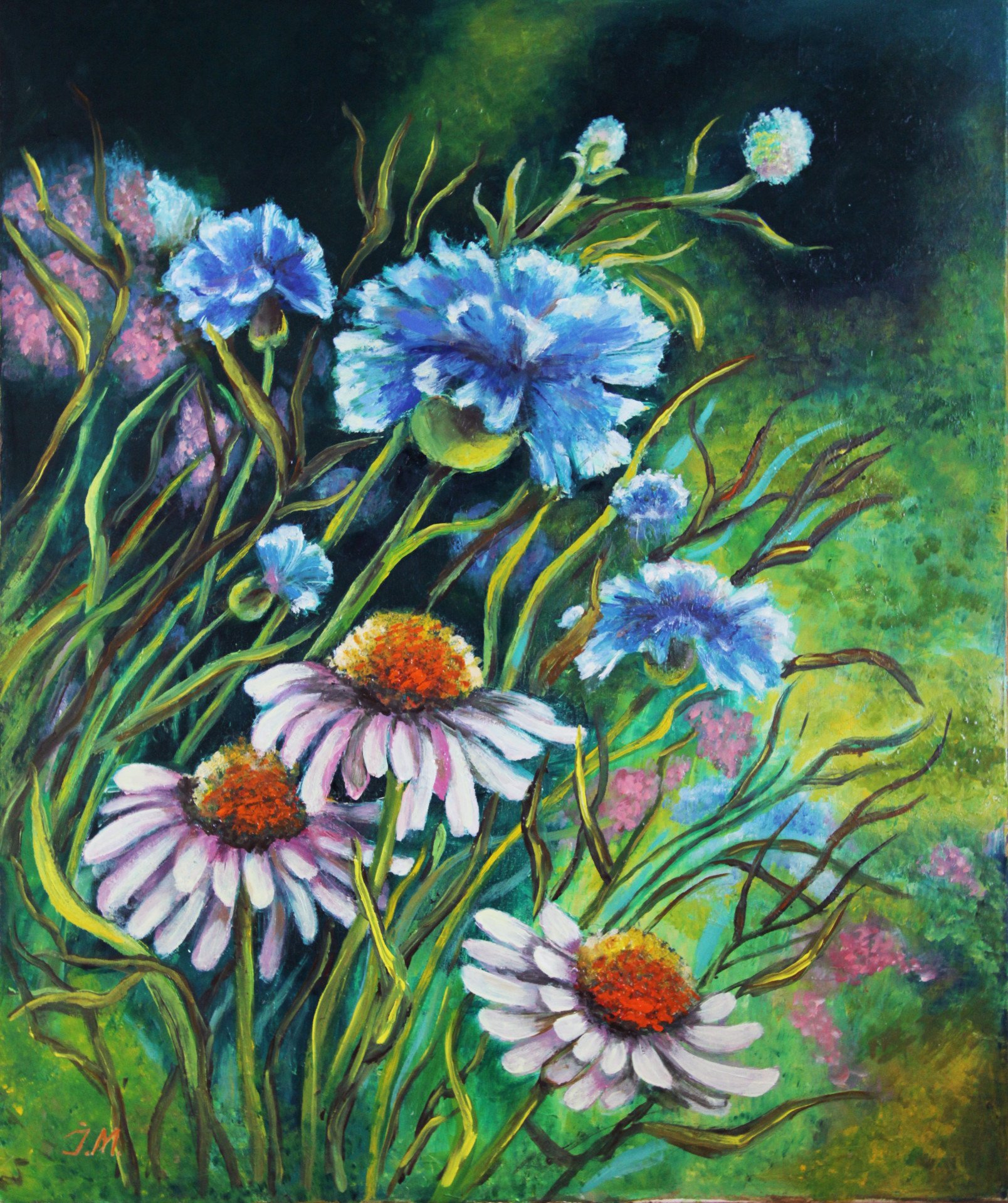 Wildflowers Painting by Iryna Mykhailenko - Jose Art Gallery