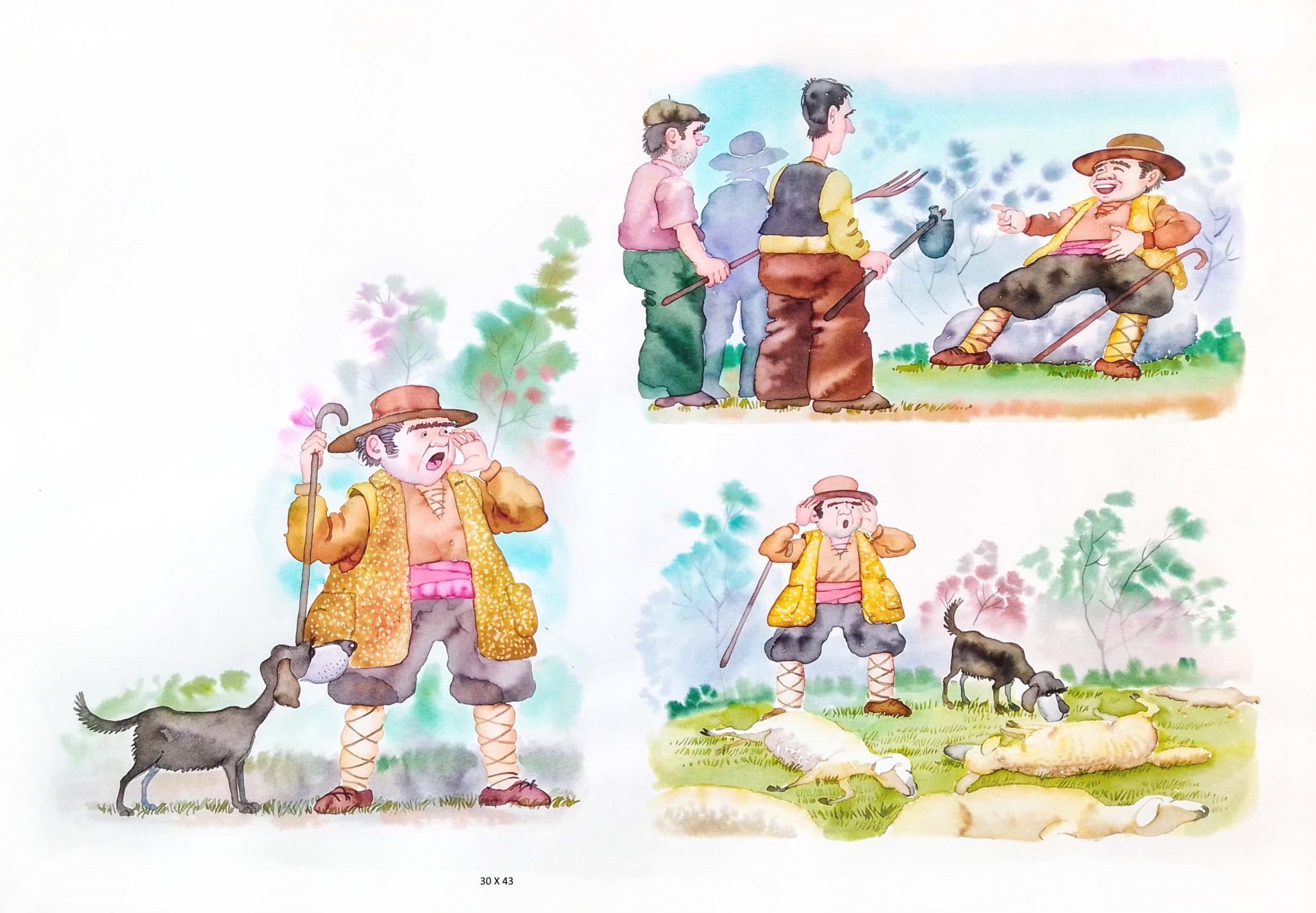 The Shepherd and the Wolf: A Story of Honesty Painting by Manuel U.Lima