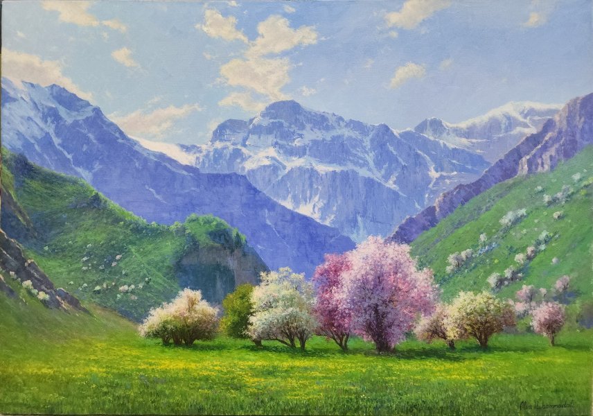 Spring in Urungach - Reviving Nature Drawing - Olim Muhammadali