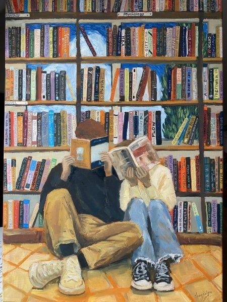 The Library Painting by Inna Kalina - Jose Art Gallery
