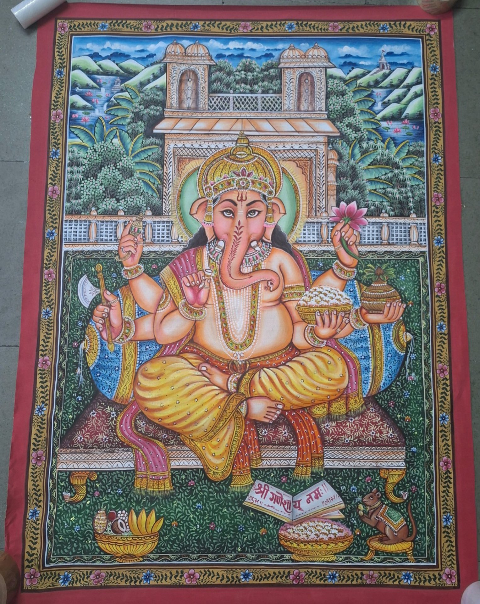 Traditional Ganesha painting Drawing - Manish Vaishnav