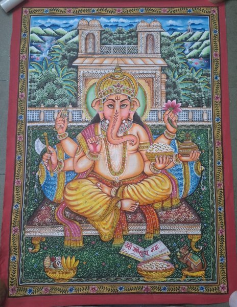 Traditional Ganesha painting Digital Art - Manish Vaishnav