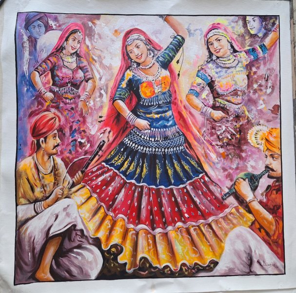Traditional Folk Dance Digital Art - Manish Vaishnav