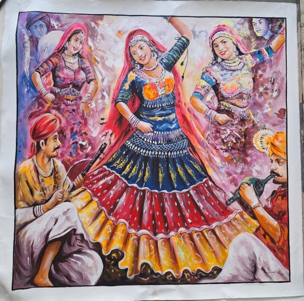 Traditional Folk Dance Digital Art - Manish Vaishnav