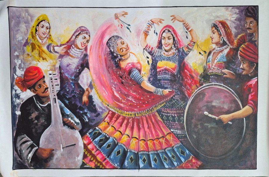 Traditional Folk Dance india Digital Art - Manish Vaishnav