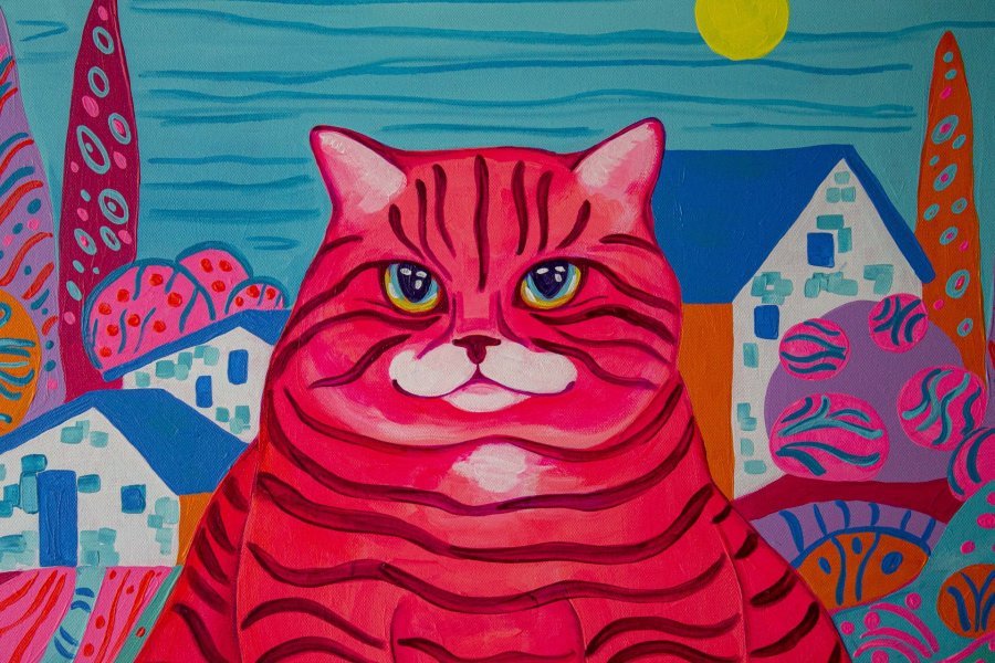 Painting Cat Shepherd, 2025. Painting by Oksana Chumakova