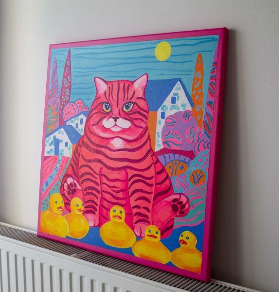 Painting Cat Shepherd, 2025. Painting by Oksana Chumakova