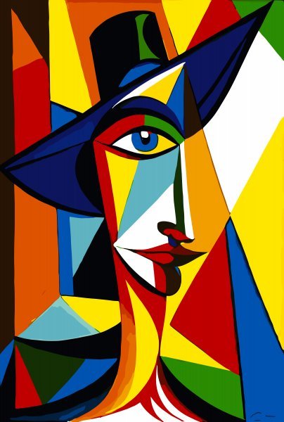 Serene Feminine Calm Cubist Portrait Digital Art - Viktor Levchenko