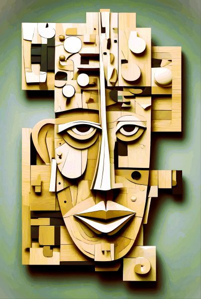 Abstract Cubic Portrait Digital Art - Viktor Levchenko