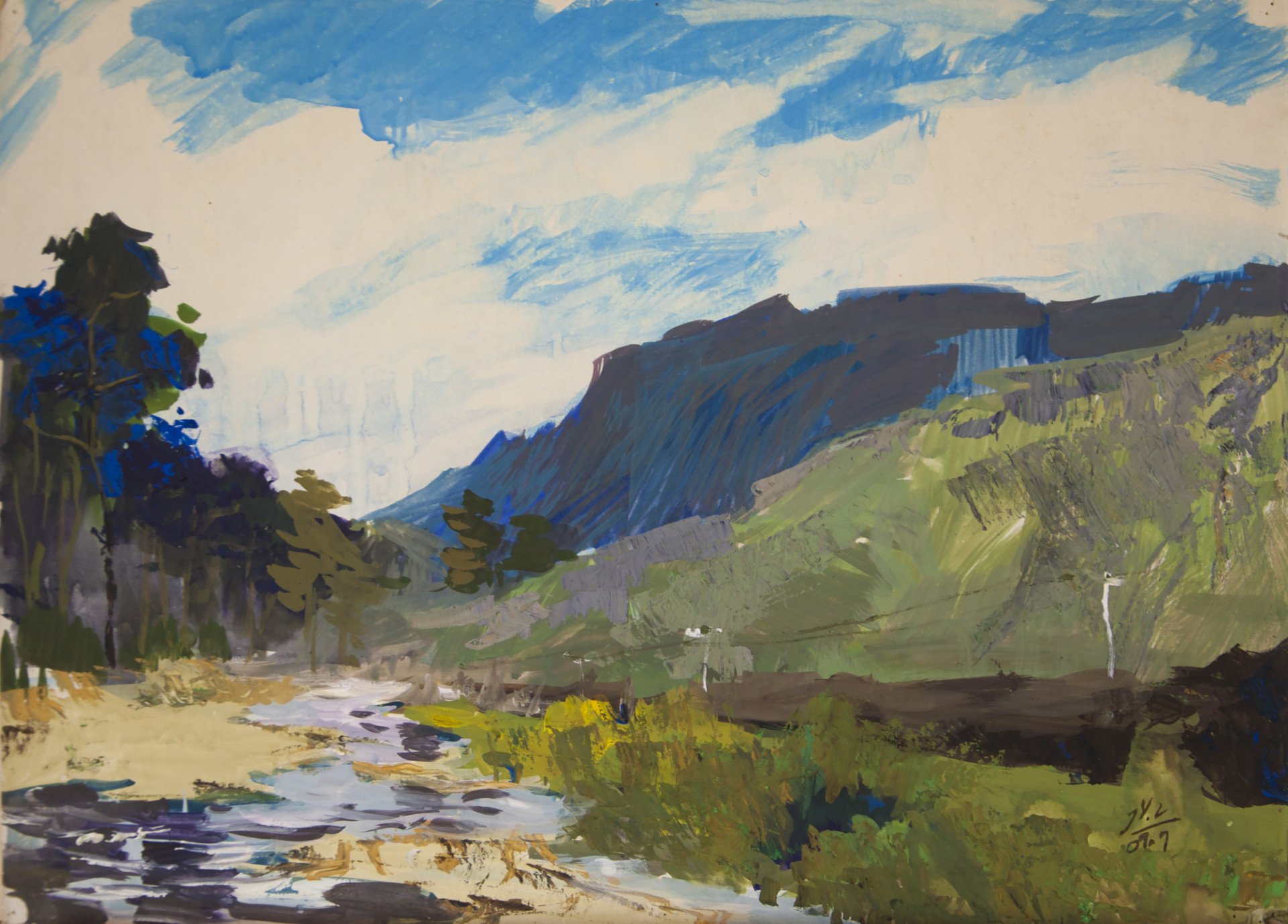 Small River Painting by Olando Lin - Jose Art Gallery