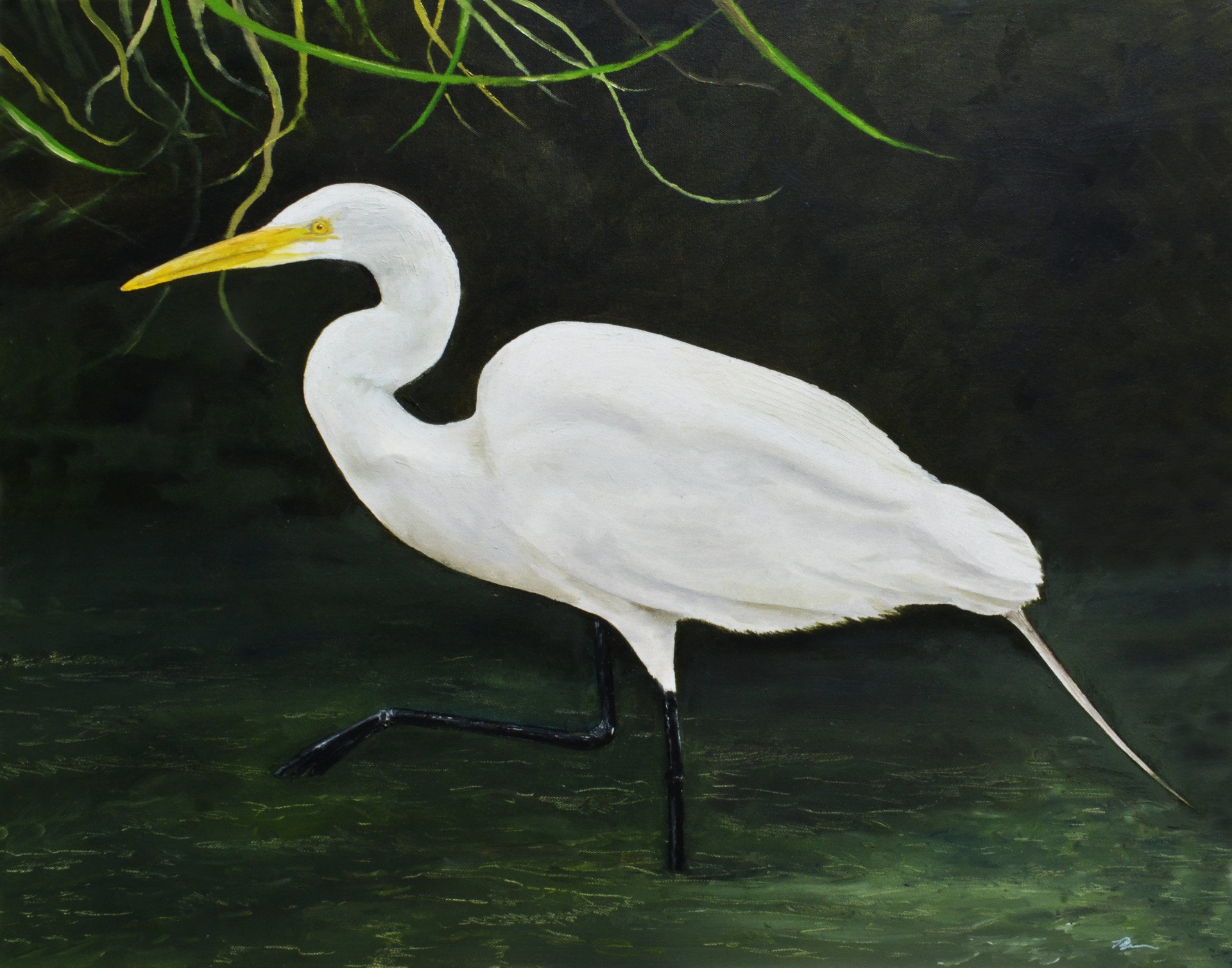 White Egret Painting by Brad Thomas - Jose Art Gallery