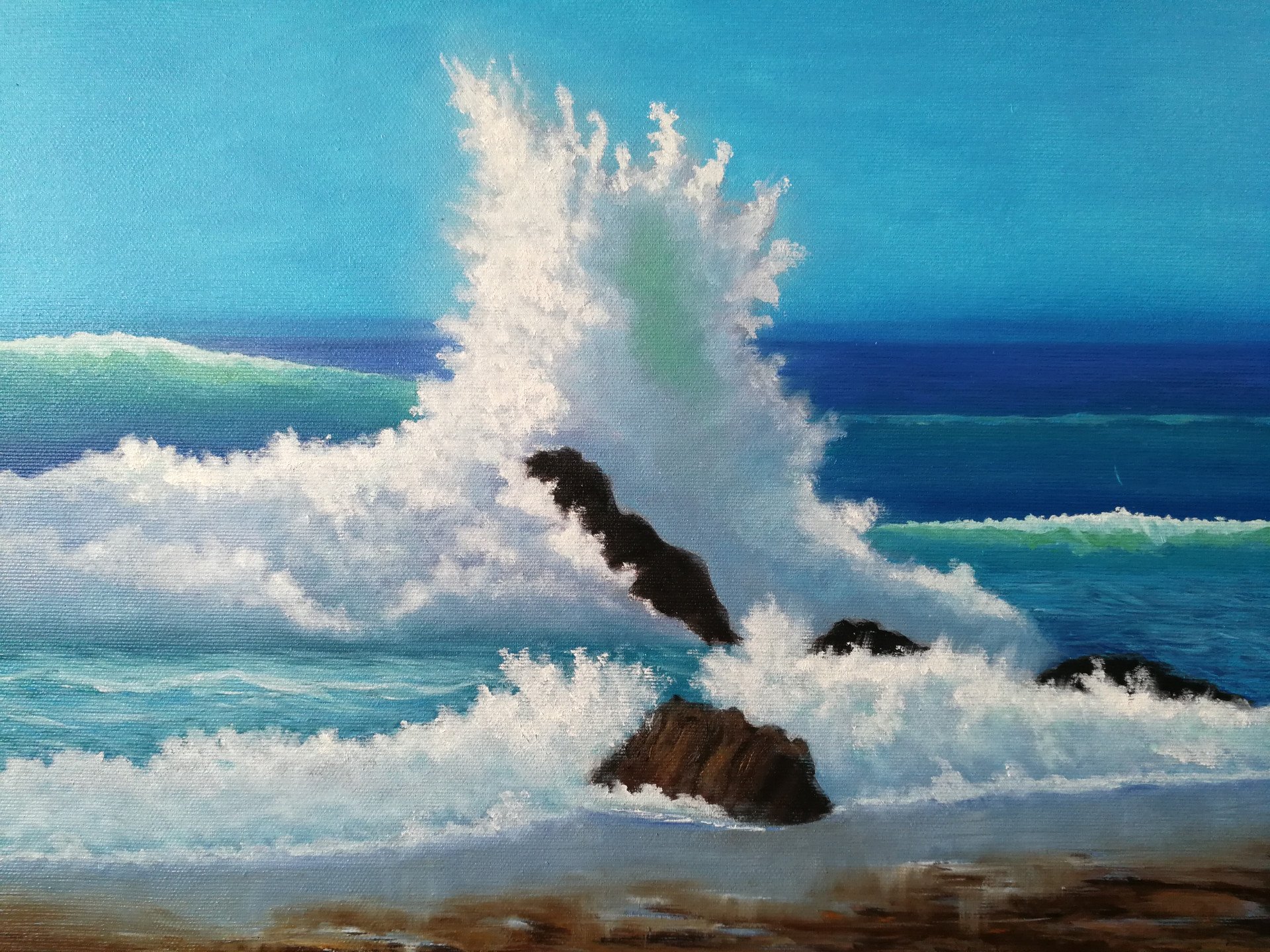 Fun wave Drawing - Vitalii Kernozenko - Jose Art Gallery